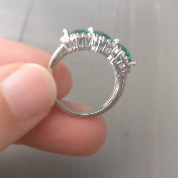 Jewelry | Blue Green 3 Stone Ring | Poshmark